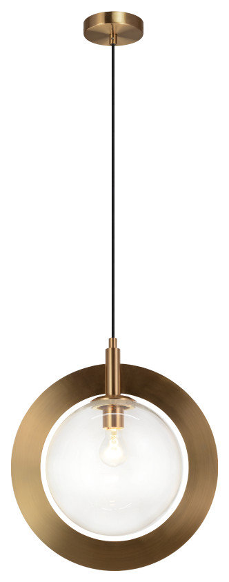 Astro Pendant, 1-Light, Brass, 9.88"W (C80711AGCL 305XMYU ...
