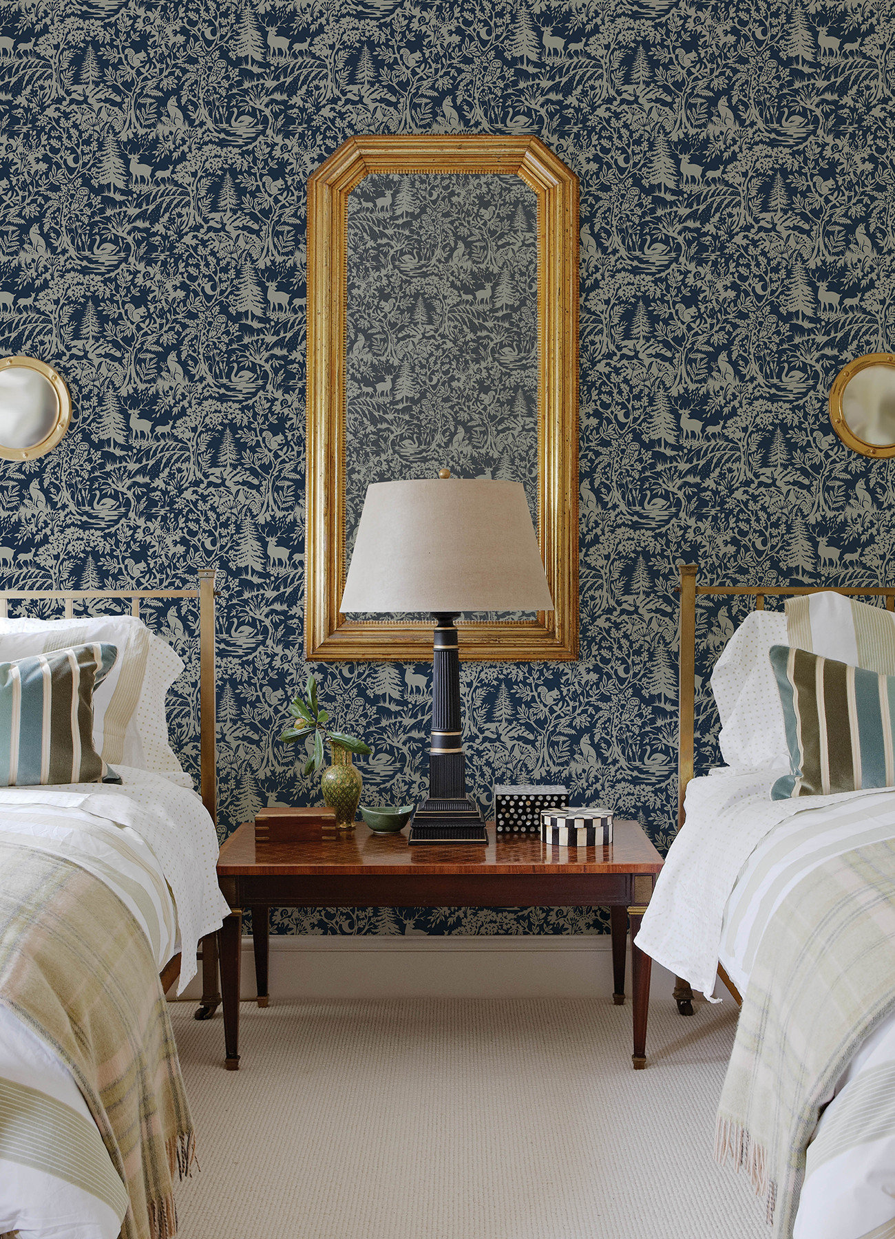 Alrick Navy Forest Venture Wallpaper, Swatch - Rustic - Wallpaper - by ...