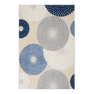 Nourison Aloha Machine Made Area Rugs, Blue/Gray 6'x9', 6'x9 ...
