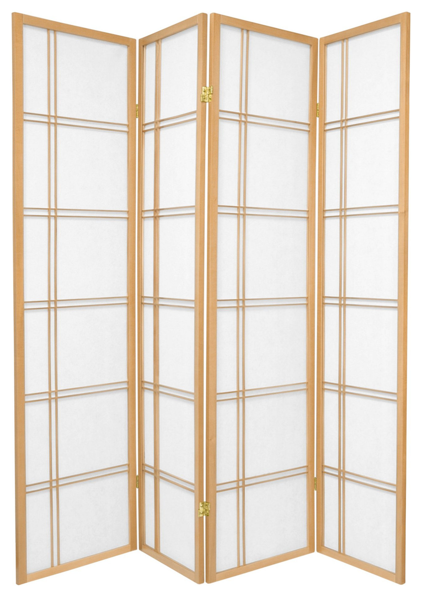 Modern Classic Room Divider, Double Cross Rice Paper Panels - Asian ...