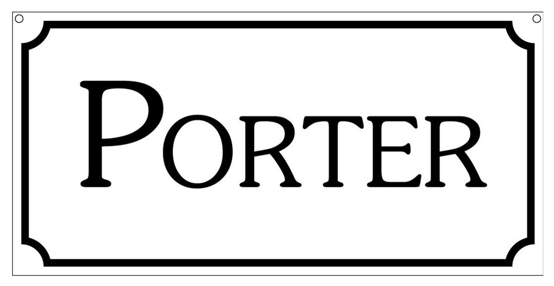 Porter, Bellhop Hospitality Food Hotel Sign, 6"x12" - Contemporary ...