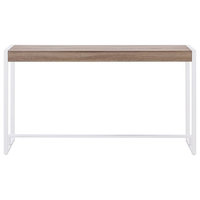 Maklaine Engineered Wood Top Console Table in Mocha Gray and White ...