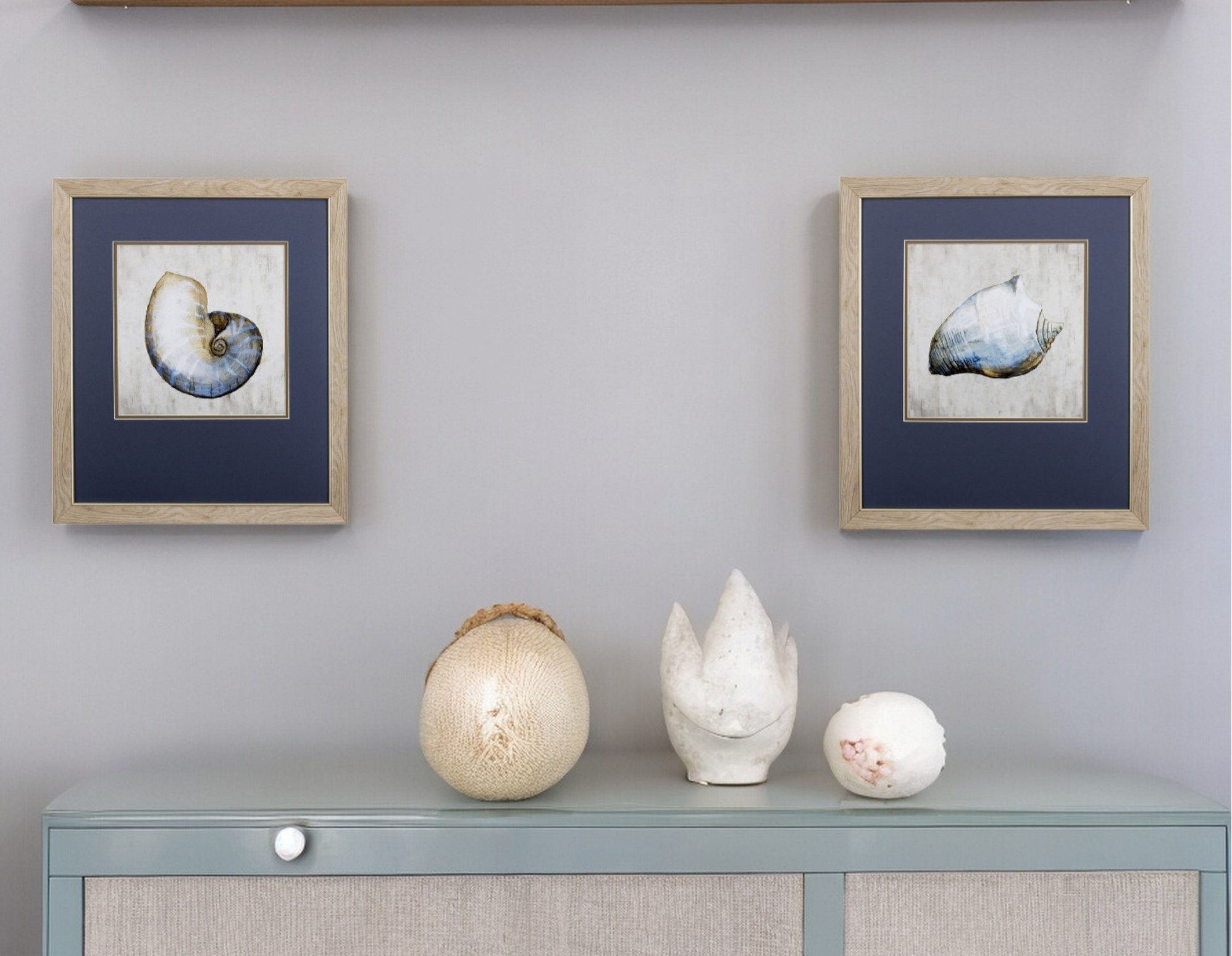 Set of Two Ocean Seashells Wall Art - Beach Style - Prints And Posters ...