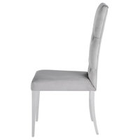 Coaster Kerwin Tufted Velvet Upholstered Side Chair Gray and Chrome ...