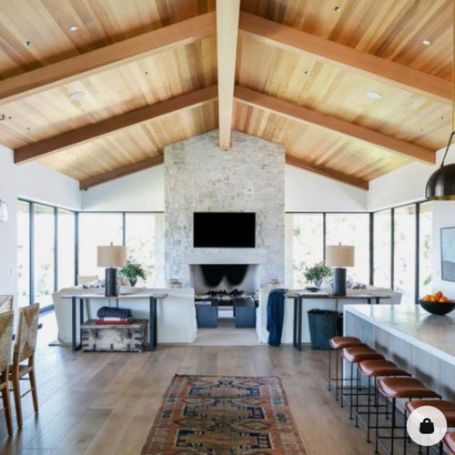 where to place beams on tongue and groove ceiling