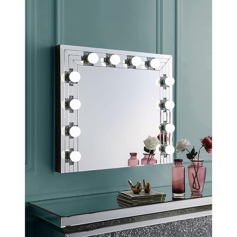 ACME Noralie Wall Decor in Mirrored and Faux Diamonds - Contemporary ...