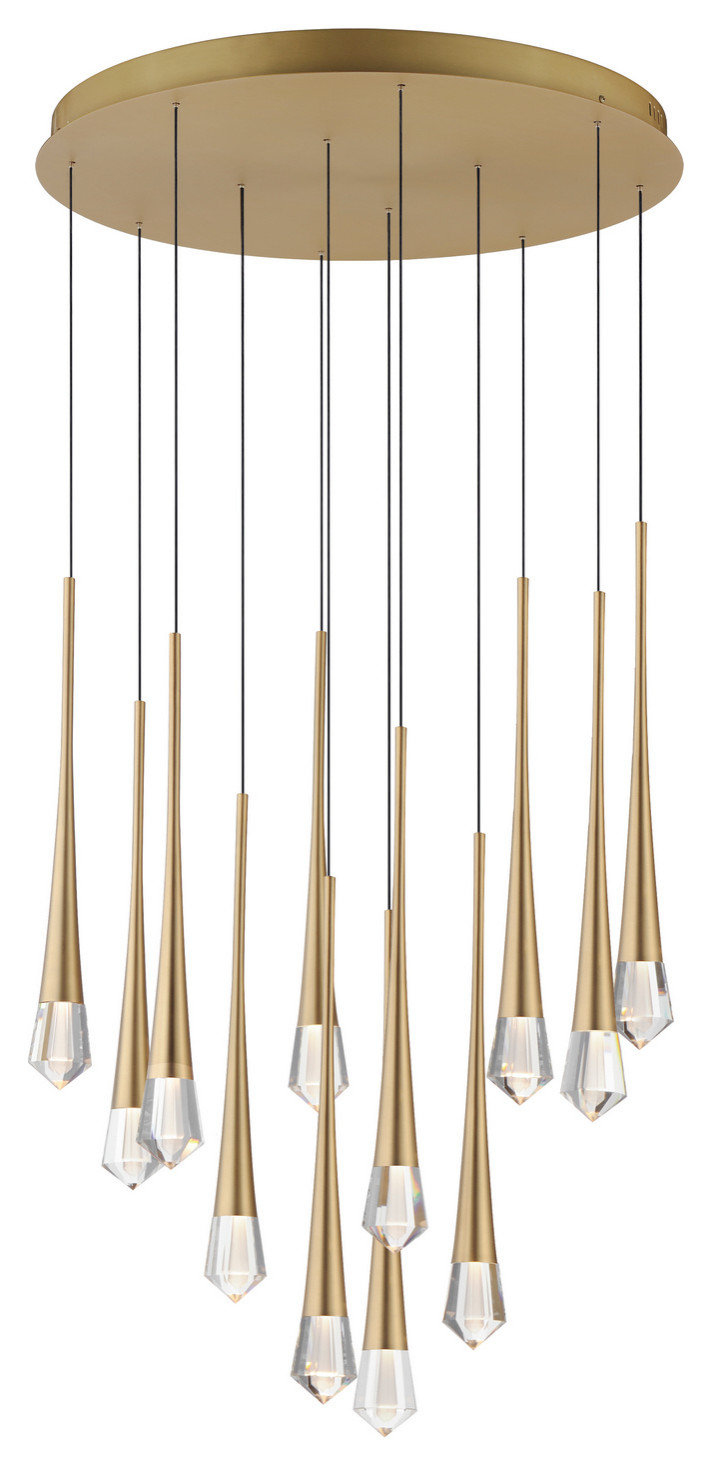 Pierce LED Pendant, Gold - Contemporary - Pendant Lighting - by The ...