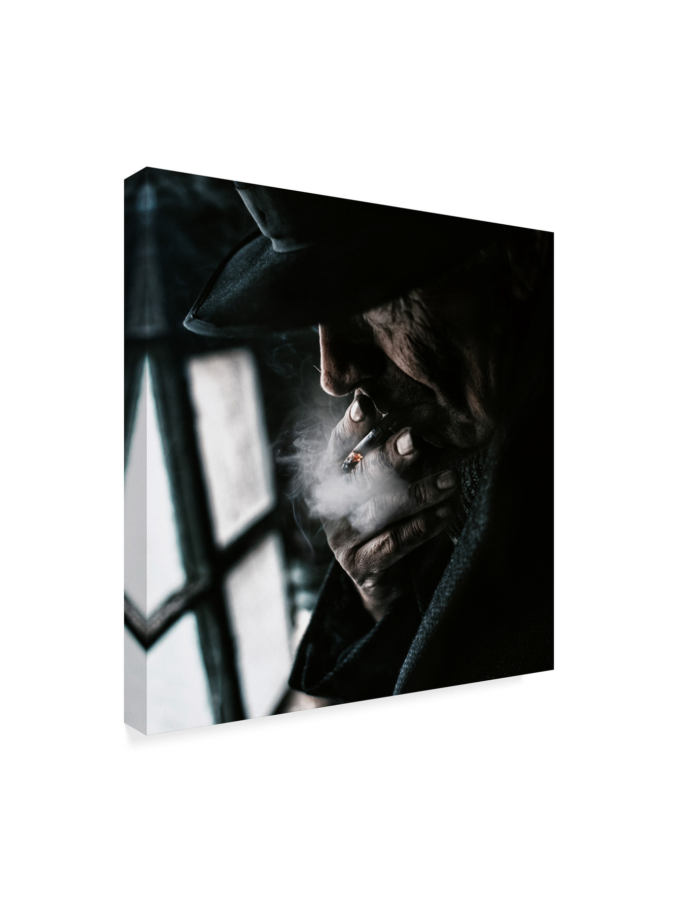 Koki Jovanovic 'The Smoker' Canvas Art, 18"x18" - Contemporary - Prints And Posters - by ...