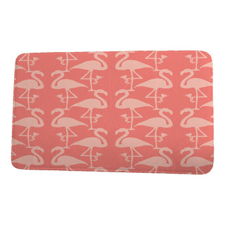 Palm Beach Flamingo Heart Martini Animal Print Bath Mat, 21"x34 ...