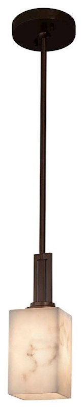Justice Design LumenAria Era 1-LT Mini-Pendant SQ, Flat Rim, FAB/Bronze ...
