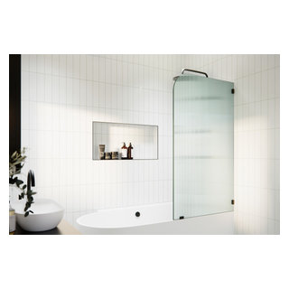 Bathtub Fixed Panel, Fluted Radius, Right Hand - Contemporary - Shower ...