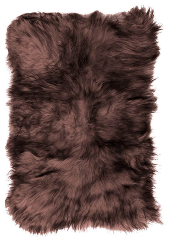 Natural 100% Icelandic Sheepskin Square Patch Rug, 4'x6' - Contemporary ...