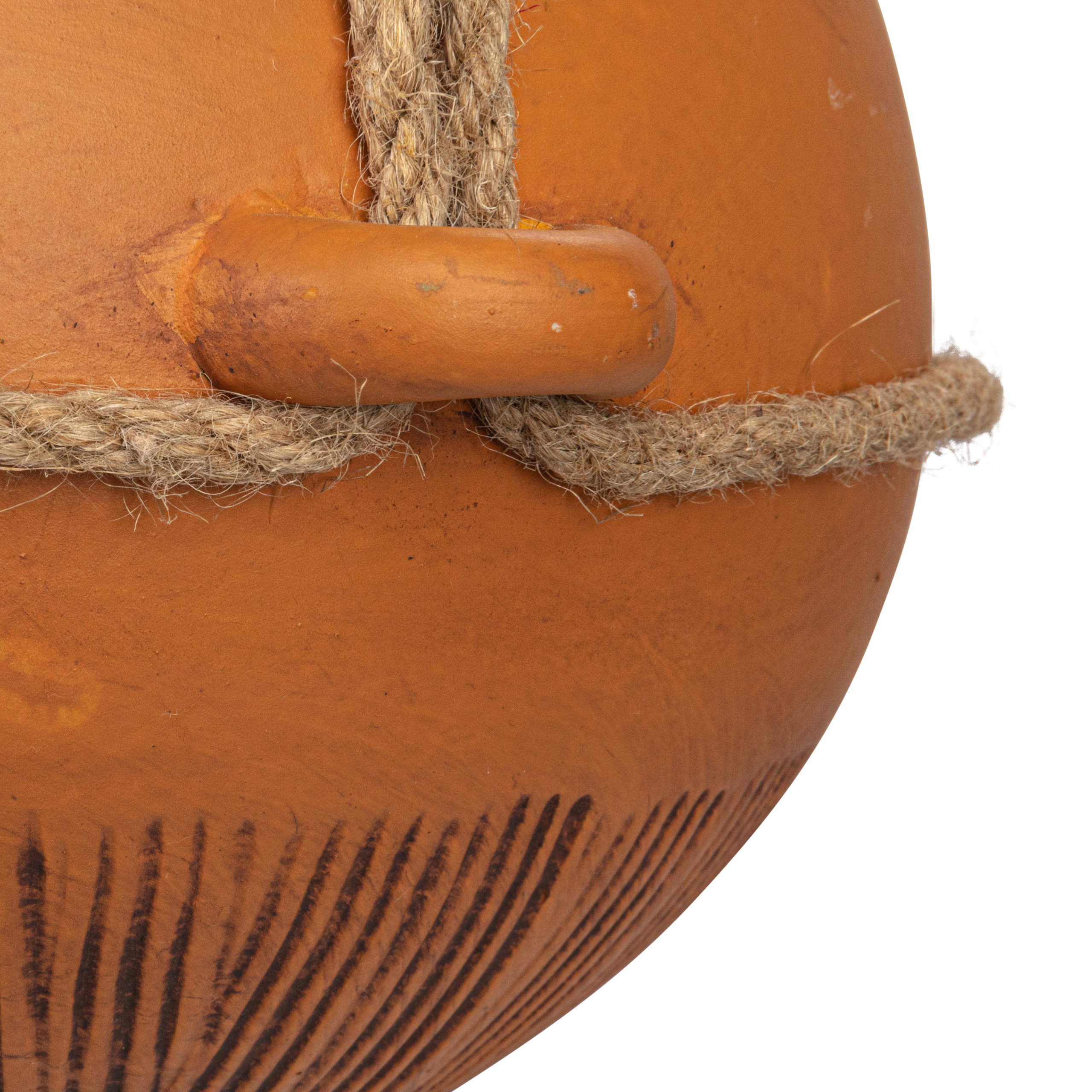 Hanging Stoneware Planter With Cotton Hanger, Terra-cotta - Beach Style ...