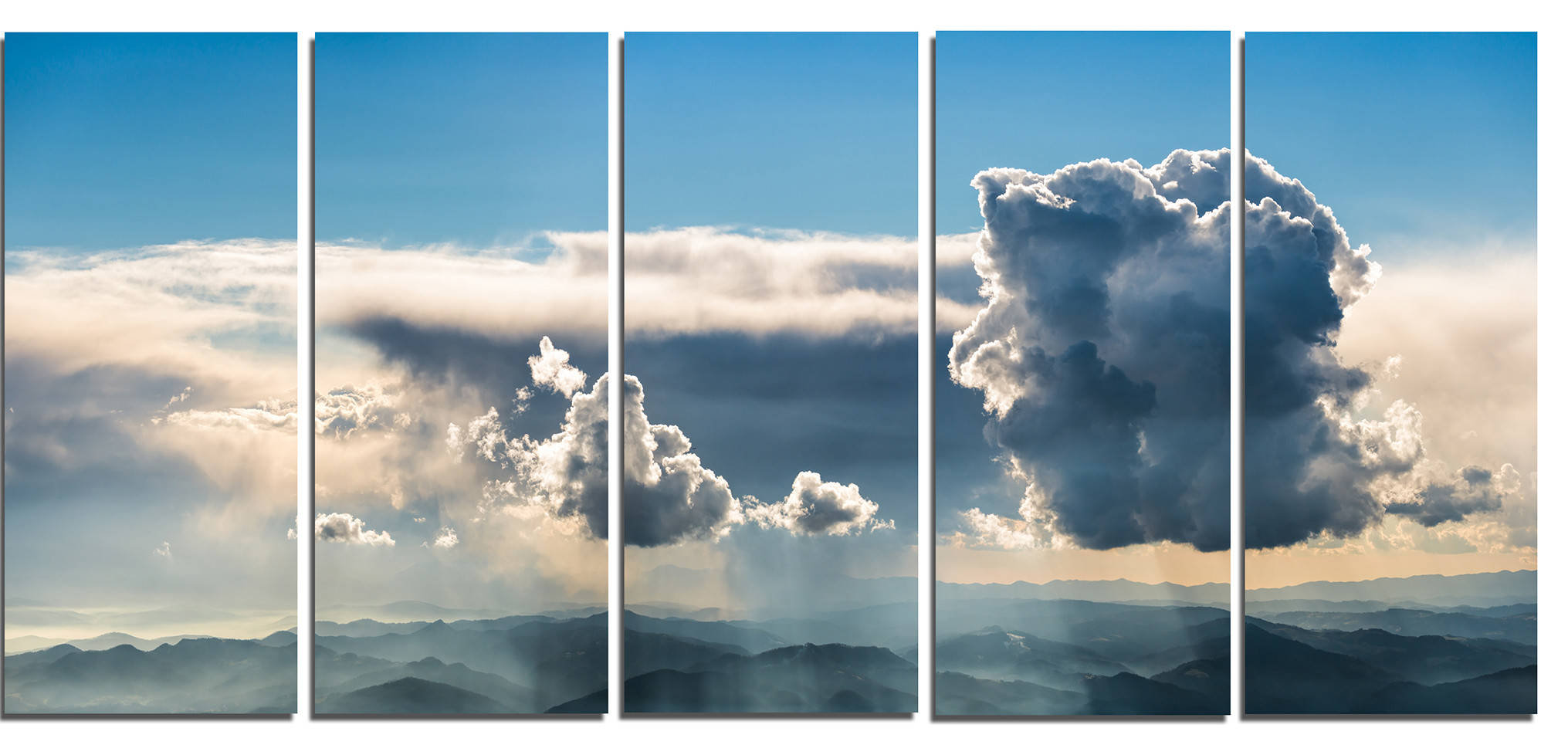 "Heavy Clouds in Sky Panoramic View" Landscape Art Wall Art, 60"x28" 5 ...