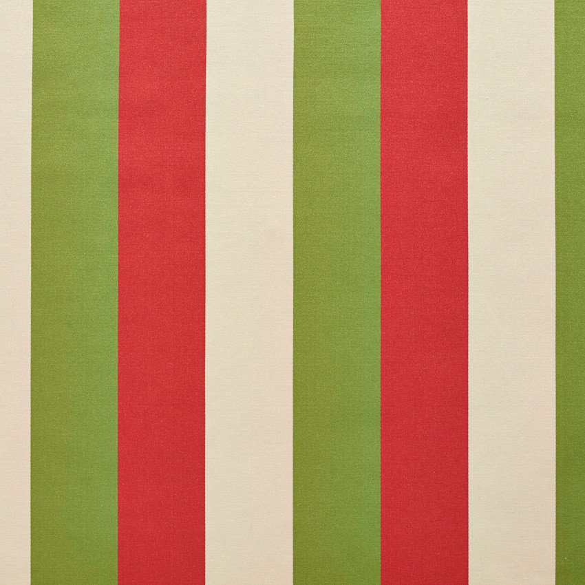 Red, Green And Ivory Thick Tri-Color Stripes Upholstery Fabric By The ...
