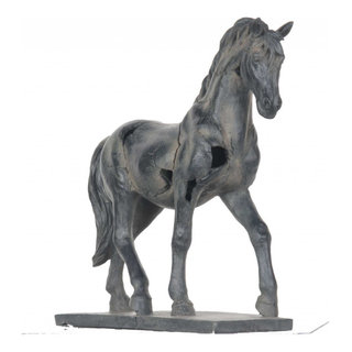 HomeRoots Handmade Rustic Horse Statue - Contemporary - Wall Sculptures ...