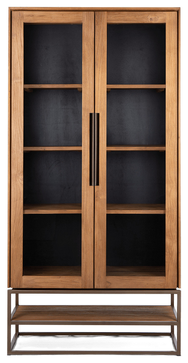 Natural Wooden 2-Glass Door Cabinet, dBodhi Karma - Tropical - Storage ...