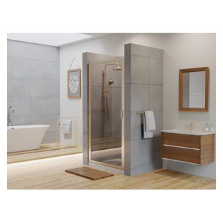 Coastal Shower Door Paragon Hinge Door, 28"x65" - Contemporary - Shower ...