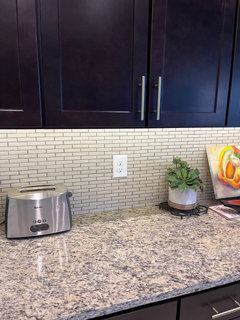 Need help with deciding on backsplash for busy builder grade granite