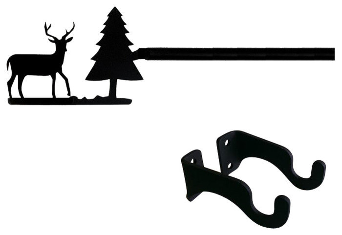 Deer/Pine Curtain Rod, Small - Rustic - Curtain Rods - by Bentley ...