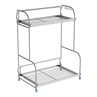Lavish Home Kitchen Rack 2 Tiered Countertop Storage Shelves 3 Side ...