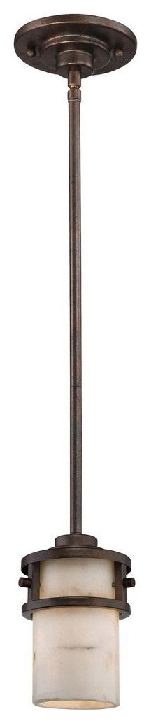 Lamaton Park 1-Light Rod Hung Mini-Pendant Iron Gate Finish With White ...