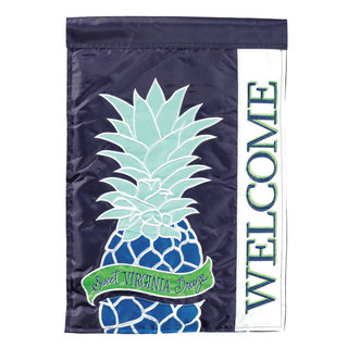 Pineapple Welcome Sweet Virginia Flag, 13"x18" - Traditional - Flags ...