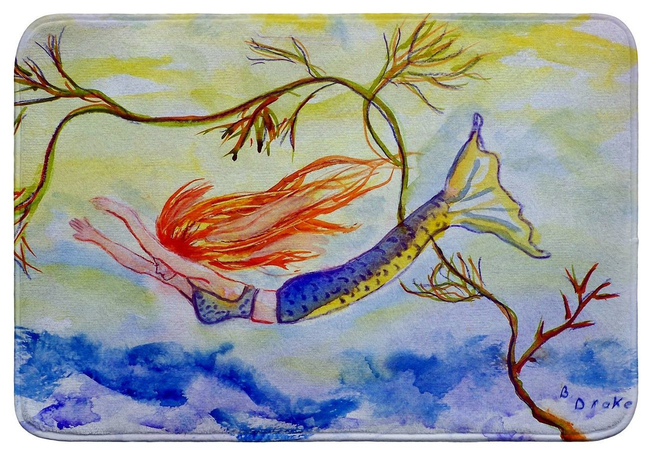 Diving Mermaid Bath Mat 24x36 - Beach Style - Bath Mats - by Betsy ...