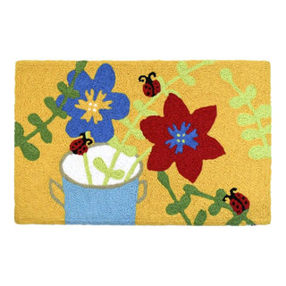 JellyBean Accent Rug Flower Pot & Ladybugs - Contemporary - Area Rugs ...