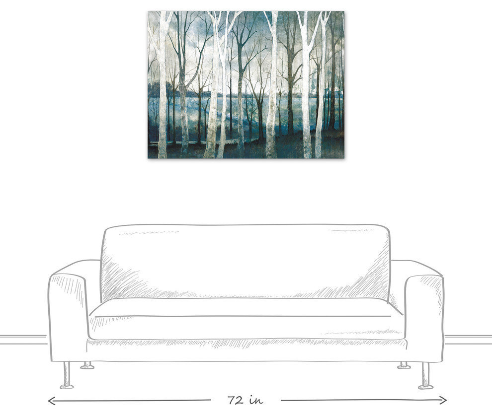 Birch Tree Marsh Canvas Wall Art, 40"x30" - Contemporary - Prints And ...
