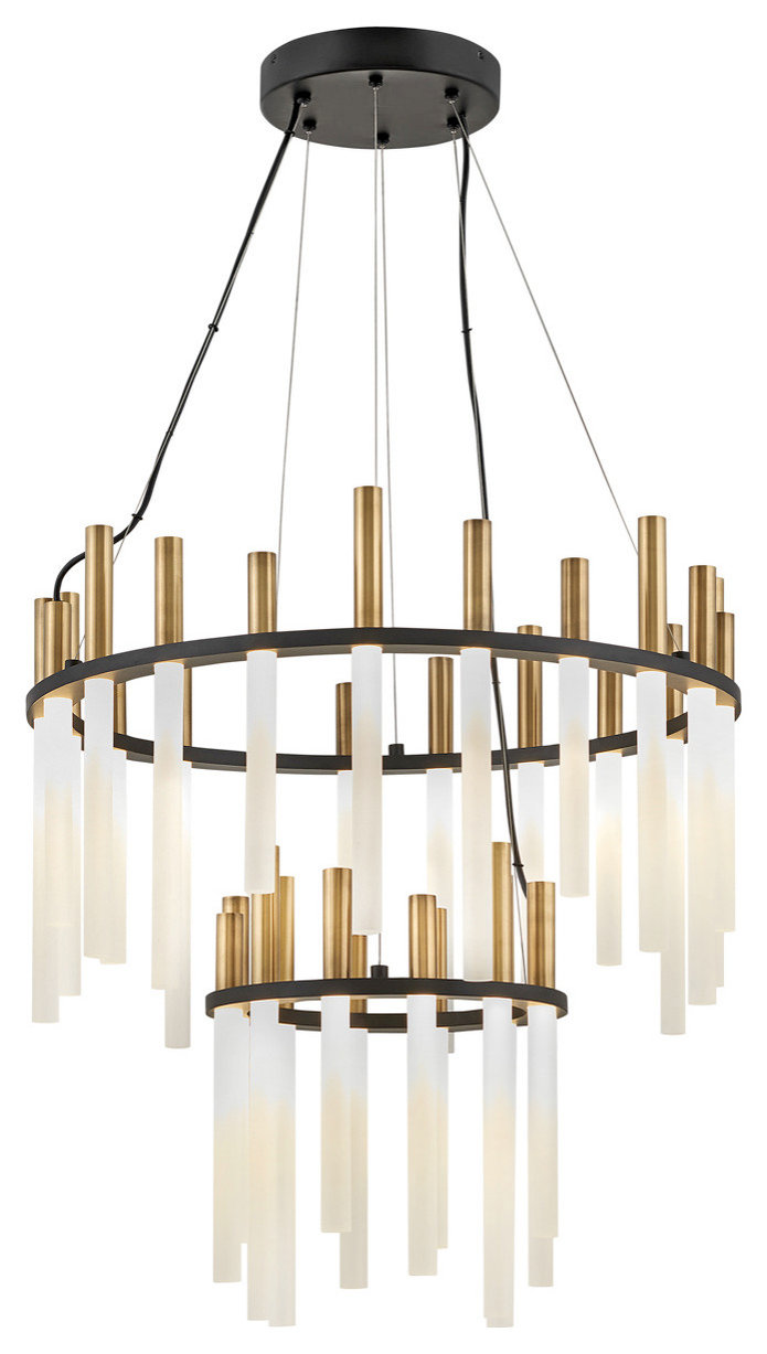 Echo Large LED Multi Tier Chandelier, Black - Contemporary ...