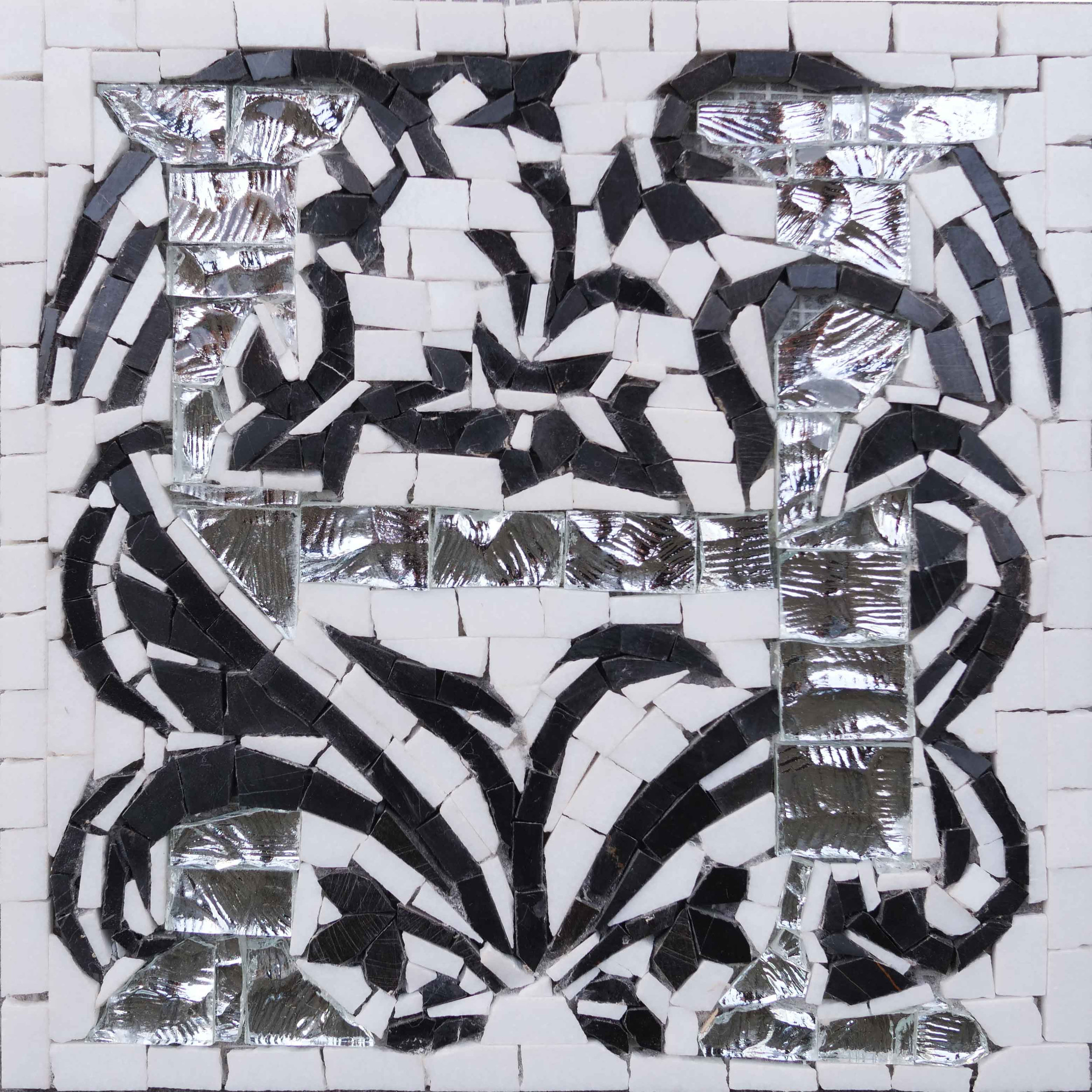 Dreamy Black & White Mosaic Pattern, 32" x 32" - Traditional - Tile ...