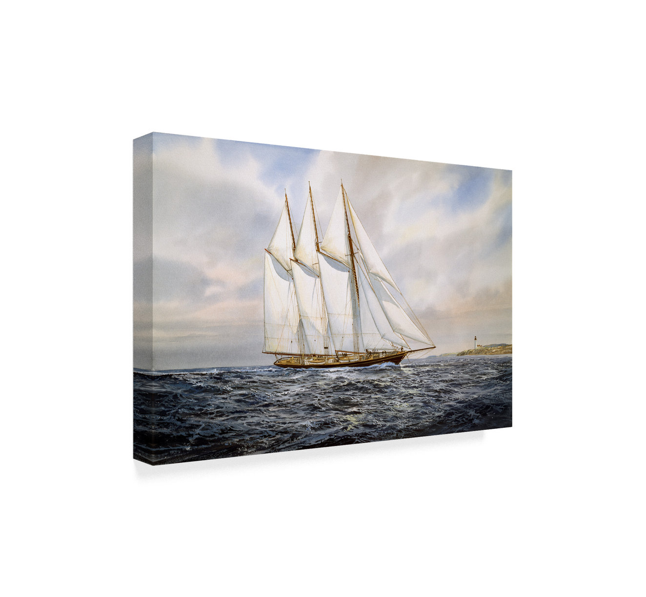 Jack Wemp 'Schooner Atlantic' Canvas Art, 24"x16" - Beach Style ...
