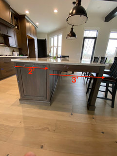 large kitchen island overhang?