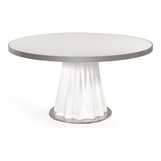 Cabaret Modern White Round Dining Table - Contemporary - Dining Tables ...