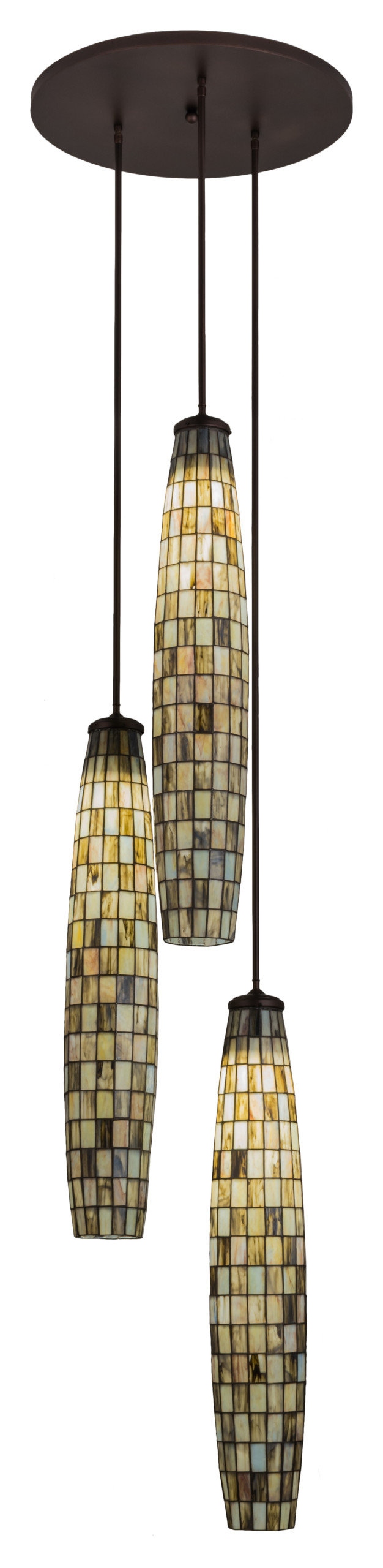 24 Wide Checkers 3 Light Cascading Pendant - Beach Style - Pendant ...
