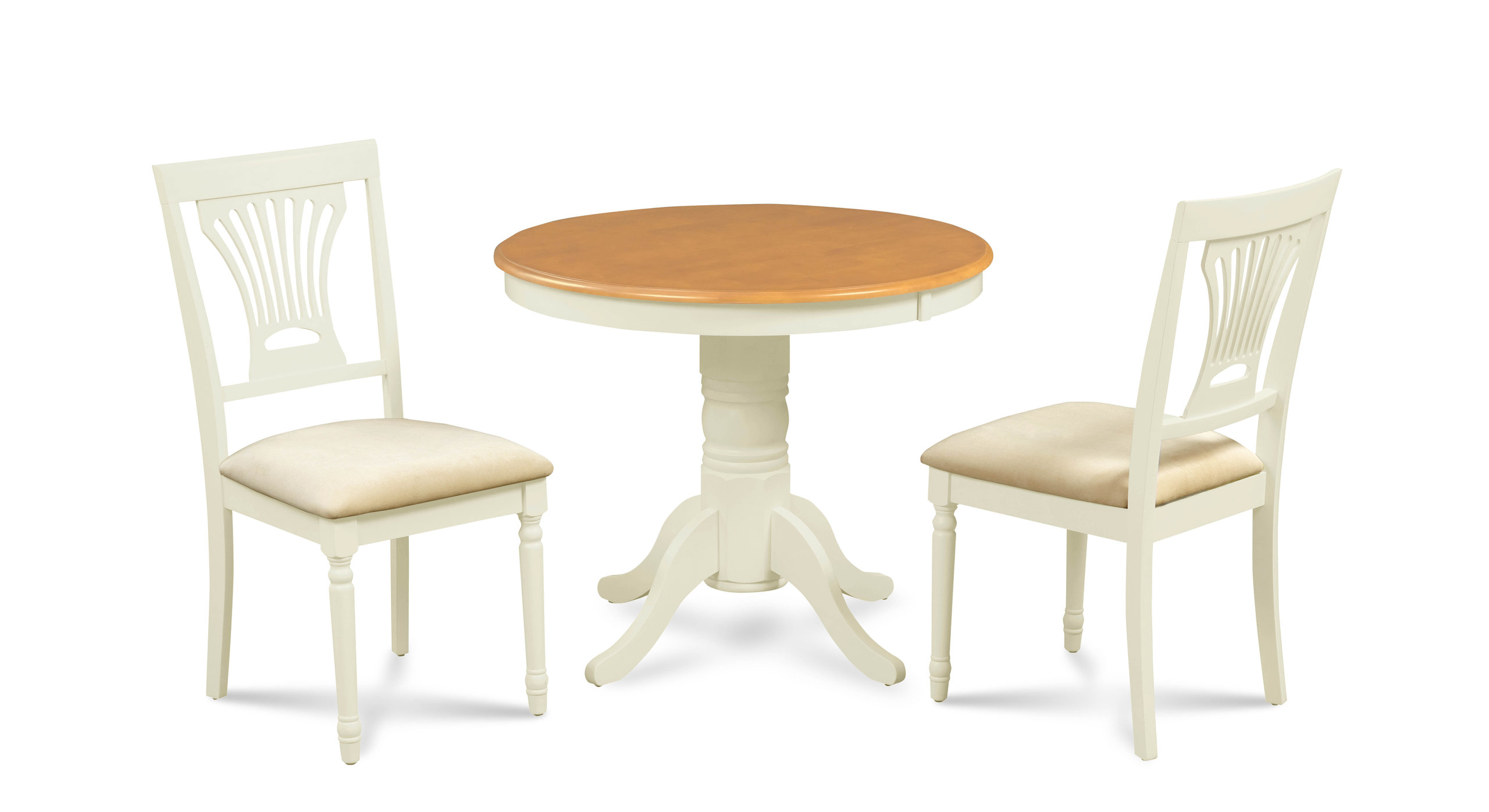 Brookline 36" Round Dining Table and Chair Set, 3 Piece - Traditional ...