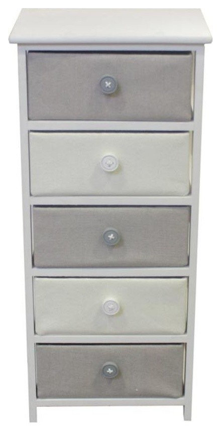 Voluminous Wooden Cabinet With 5 Drawers - Transitional - Storage ...