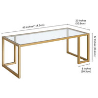Oscar 45'' Wide Rectangular Coffee Table in Brass - Contemporary ...