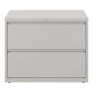 Pemberly Row 36"W 2 Drawer Metal Lateral File Cabinet - Light Gray (Set ...
