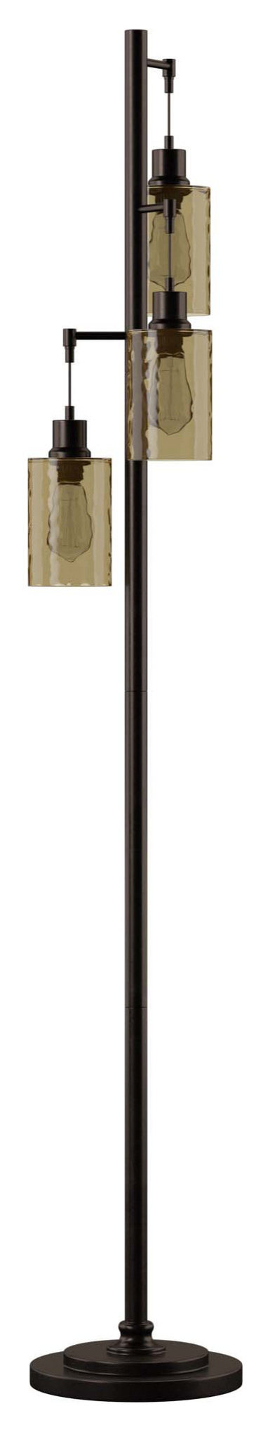 Floor Lamp-Bronze Finish Champagne Glass Shade - Transitional - Floor ...