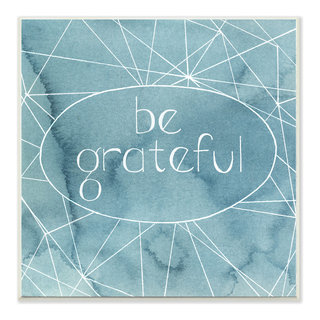 Be Grateful Blue Watercolors Plaque, 12"x0.5"x12", 12"x0.5"x12 ...