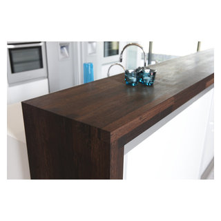 Wenge countertop solution with rounded finger-joined assembly - Aarhus ...