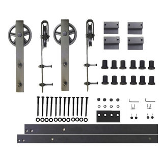 Sliding Barn Door Hardware Kit, Big Wheel Design, 16FT - Traditional ...