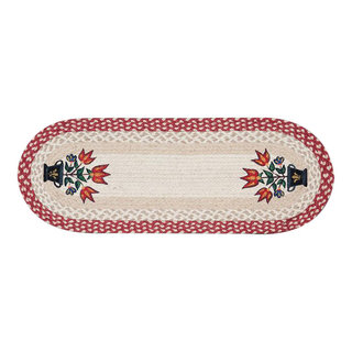 Peace and Plenty Oval Patch Runner 13"x36" - Contemporary - Table ...