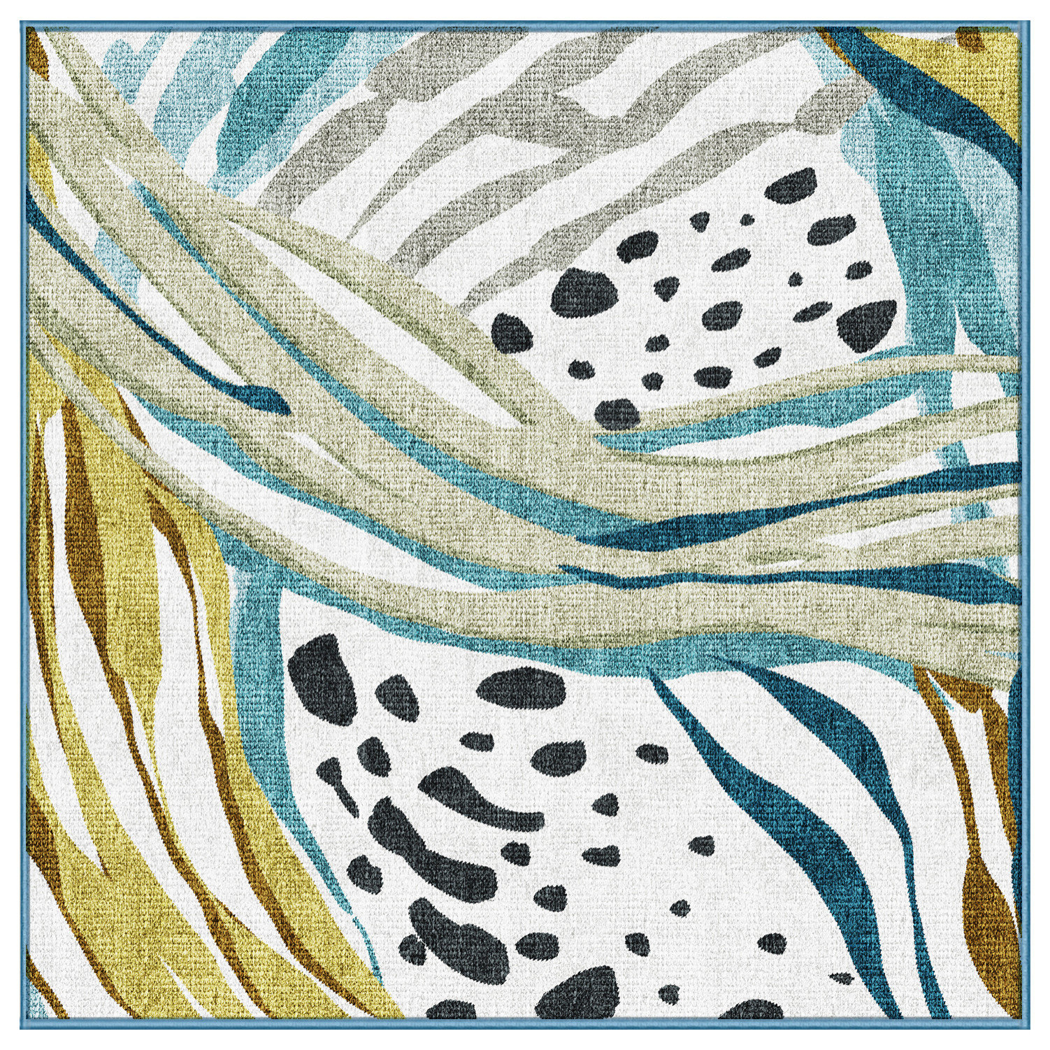 Washable Kelpie Sunken Treasure Area Rug, Square 3' - Contemporary ...