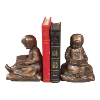 Reading Girl Bookends - Traditional - Bookends - by Lodgeandcabins | Houzz