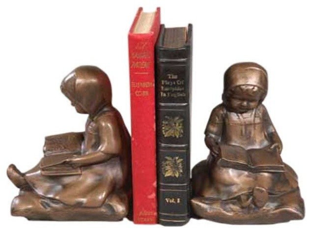 Reading Girl Bookends - Traditional - Bookends - by Lodgeandcabins | Houzz