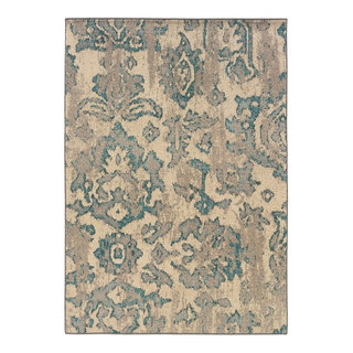 Oriental Weavers Sphinx Kaleidoscope Beige and Blue Casual Rug, 7'8 ...