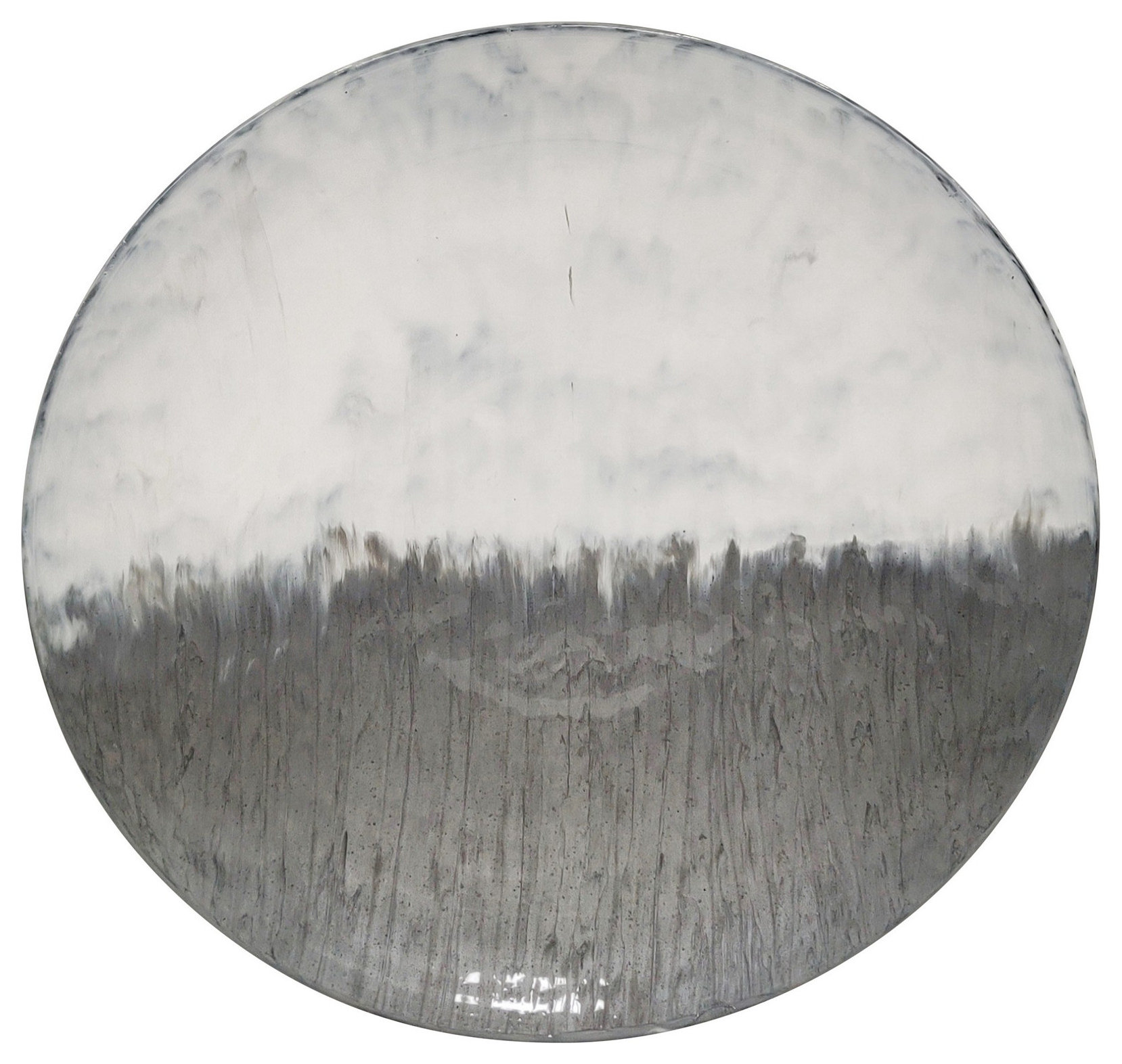 Dual Tone Metal Disk Design Wall Decor with Textured Details, Gray ...